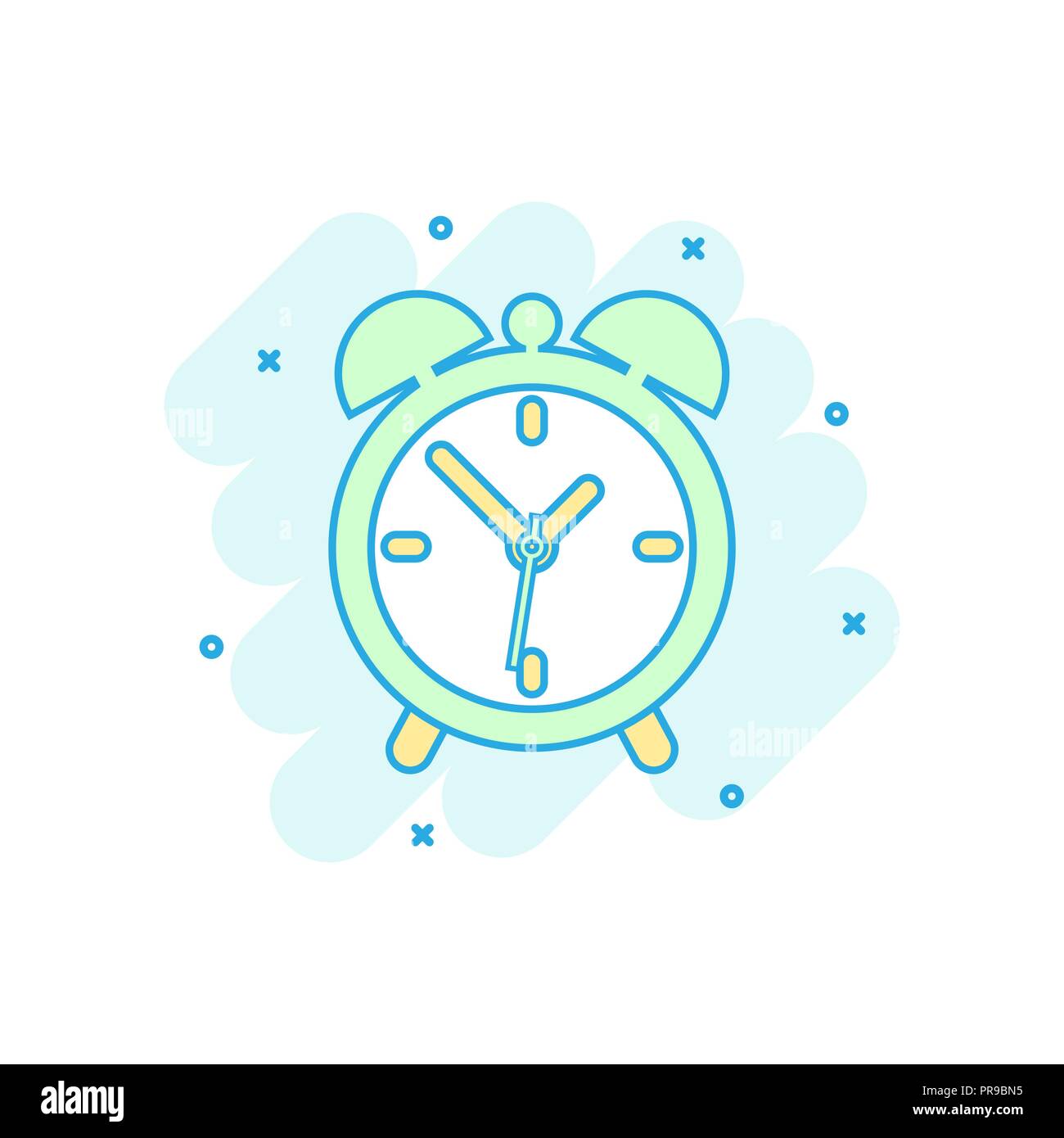 Cartoon colored alarm clock icon in comic style. Timer illustration ...
