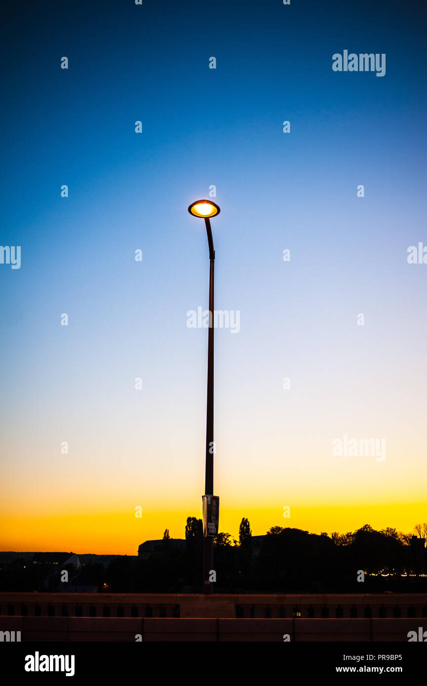 Electric pole and sunset scene Stock Photo - Alamy