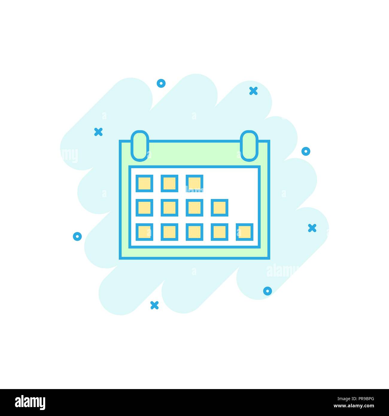 Cartoon colored calendar icon in comic style. Calendar illustration ...