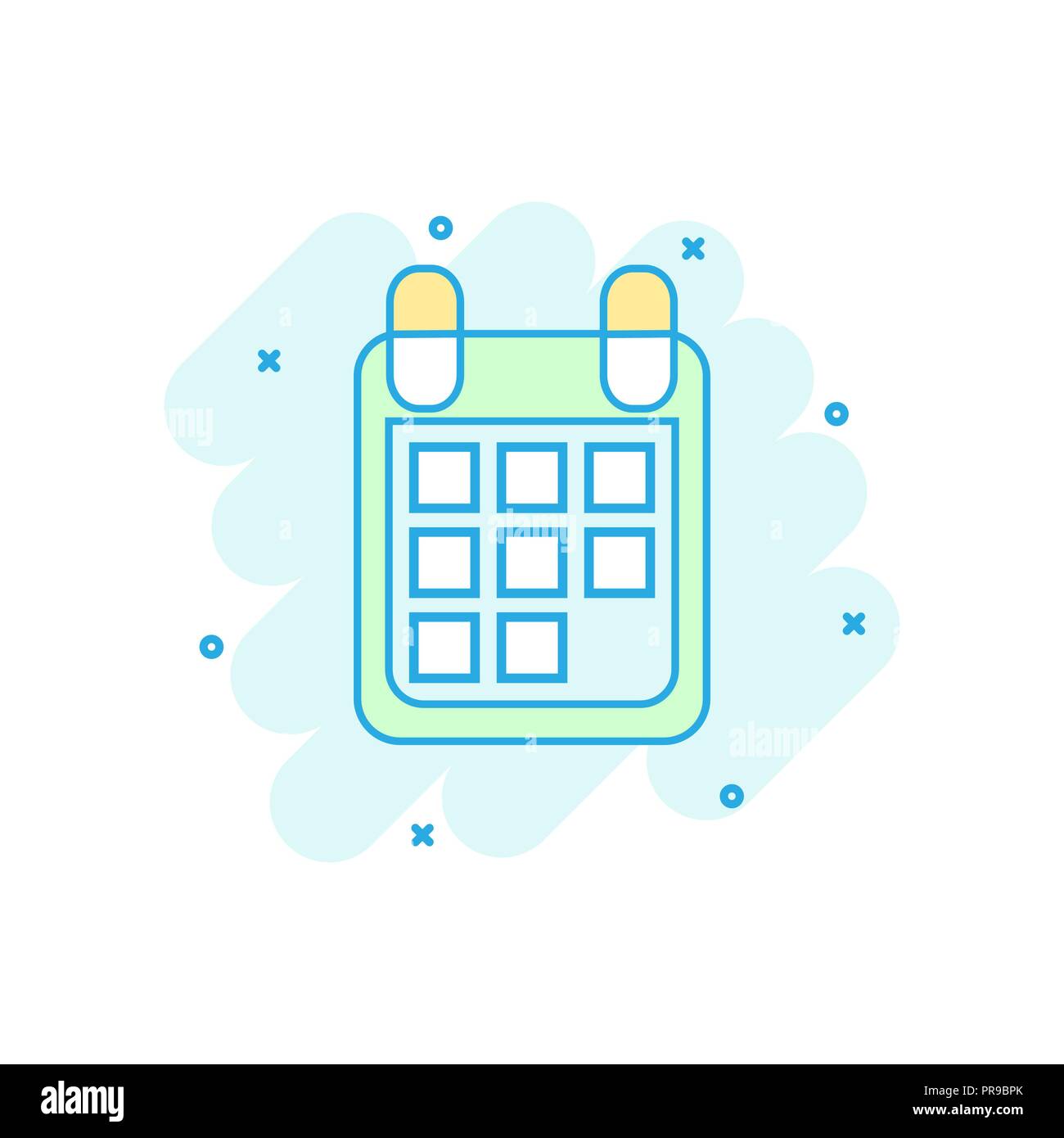 Cartoon colored calendar icon in comic style. Calendar illustration ...