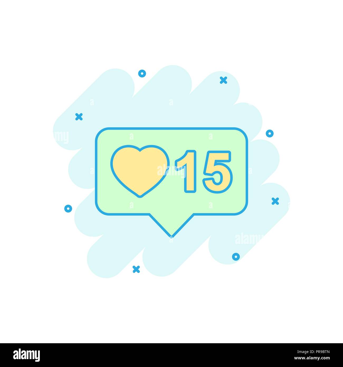 Cartoon colored like, comment, follower icon in comic style. Subscribe ...