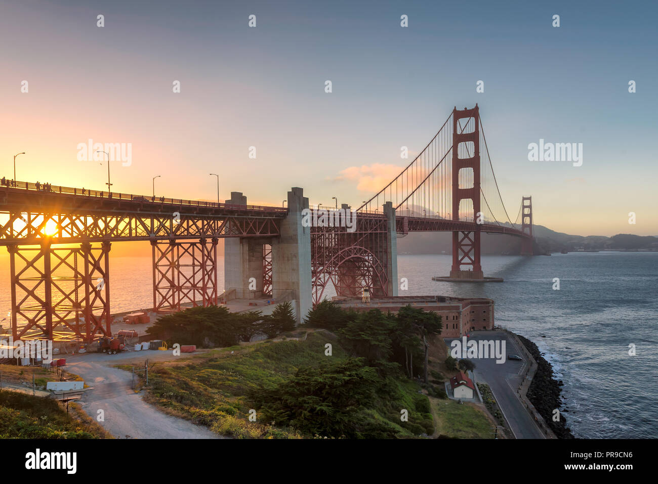 Golden Gate Bridge at sunset Stock Photo - Alamy
