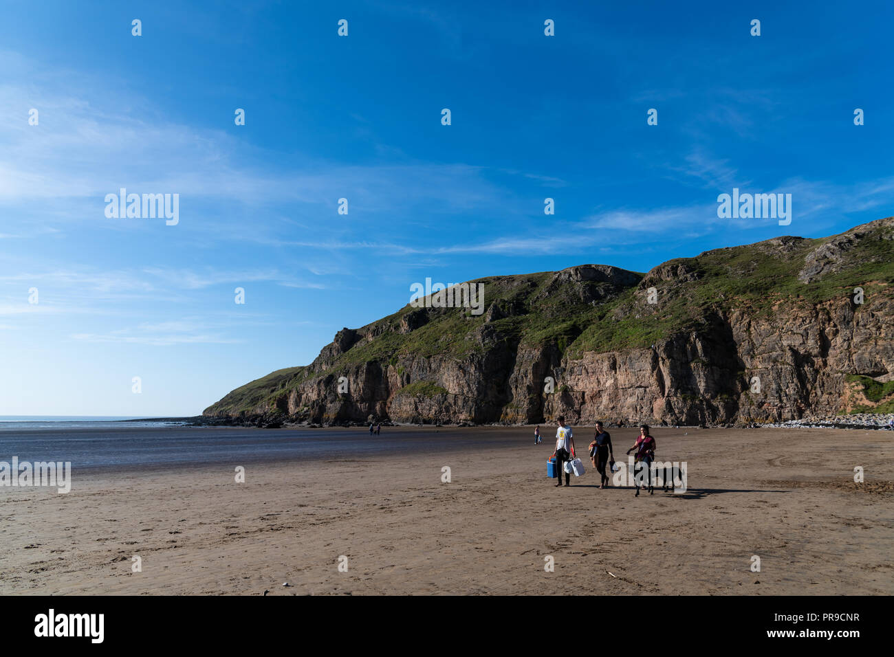 Brean, England, UK: September 29, 2018: People walking on the Brean ...