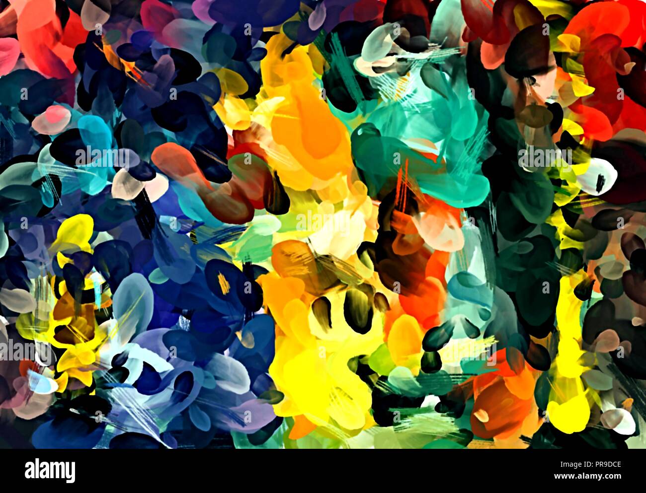 abstract grunge background from color chaotic blurred spots brush ...