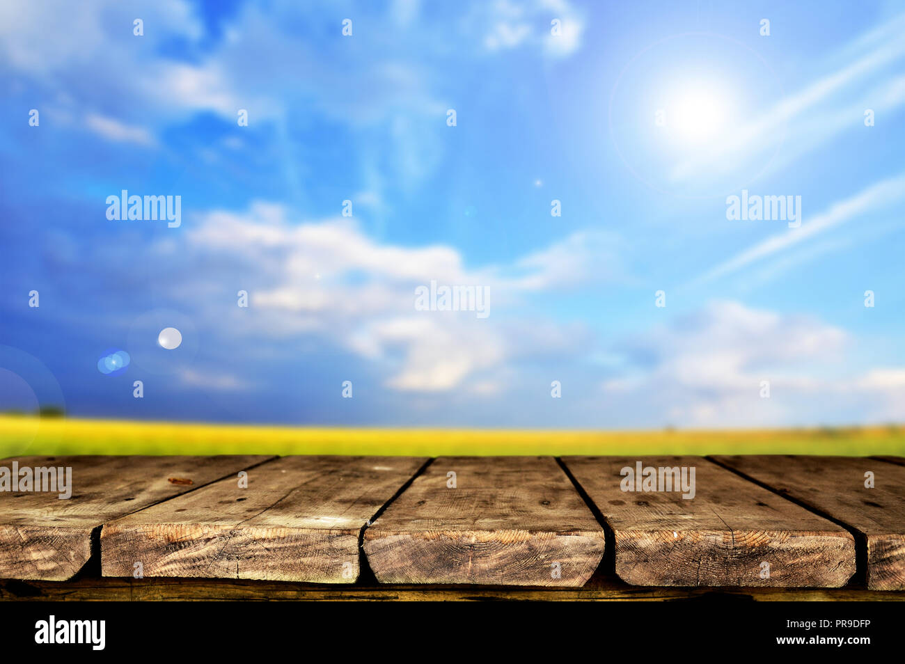 Wooden table background Stock Photo - Alamy