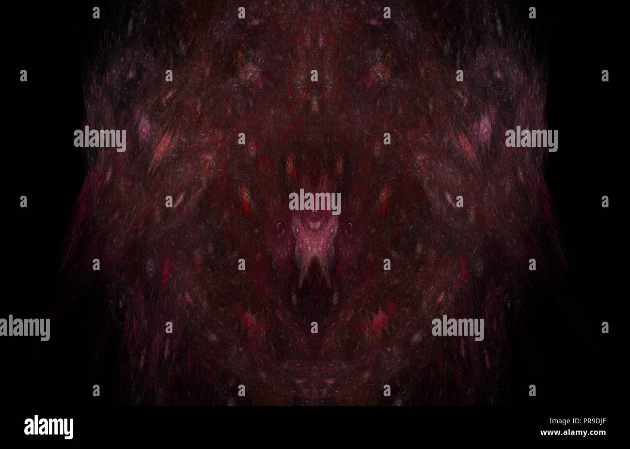 Red fractal pattern on balck background. Fantasy fractal texture ...