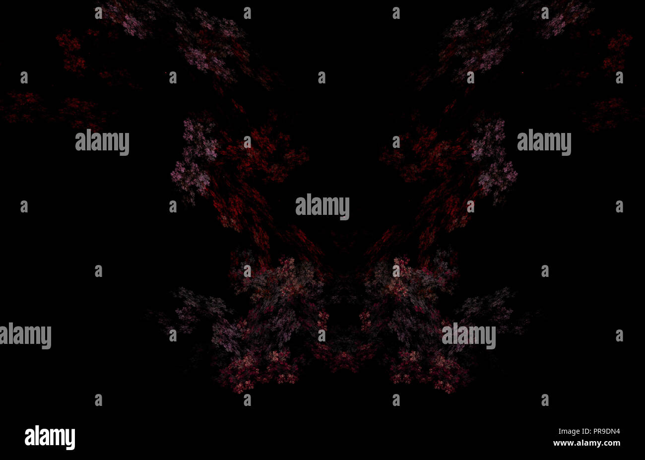 Red fractal pattern on balck background. Fantasy fractal texture ...