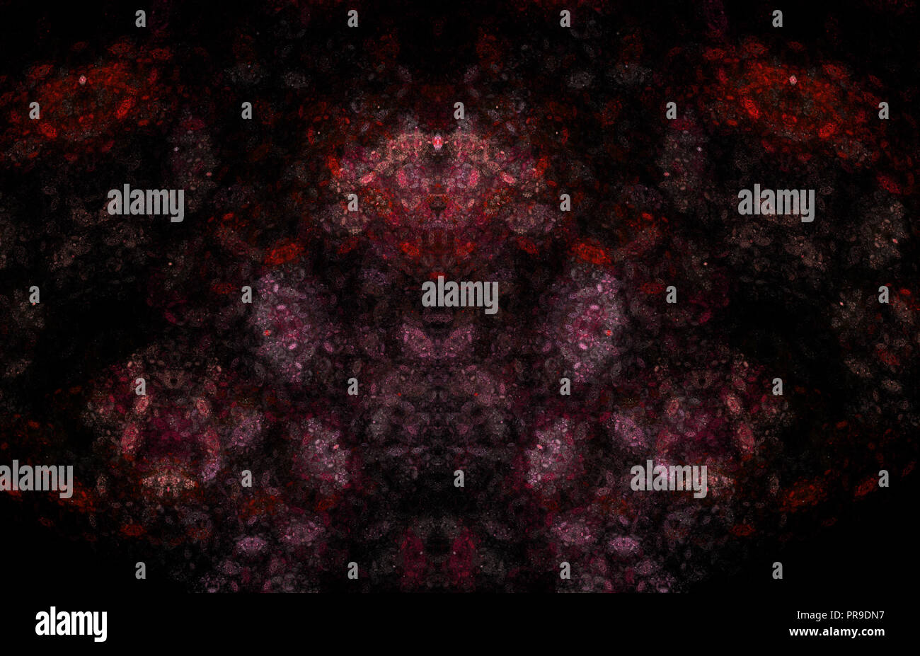 Red fractal pattern on balck background. Fantasy fractal texture ...