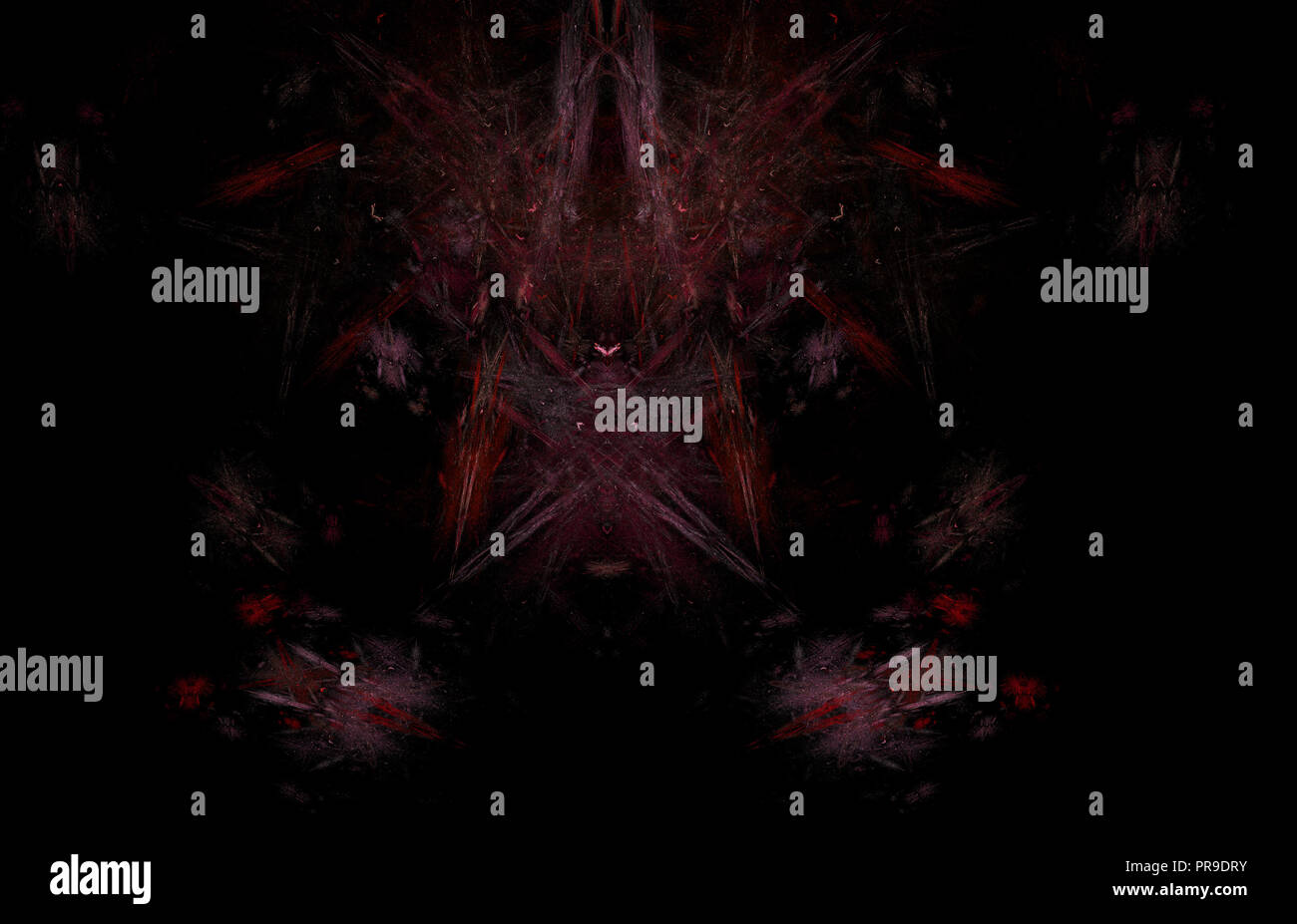 Red mystical fractal pattern on balck background. Fantasy fractal ...
