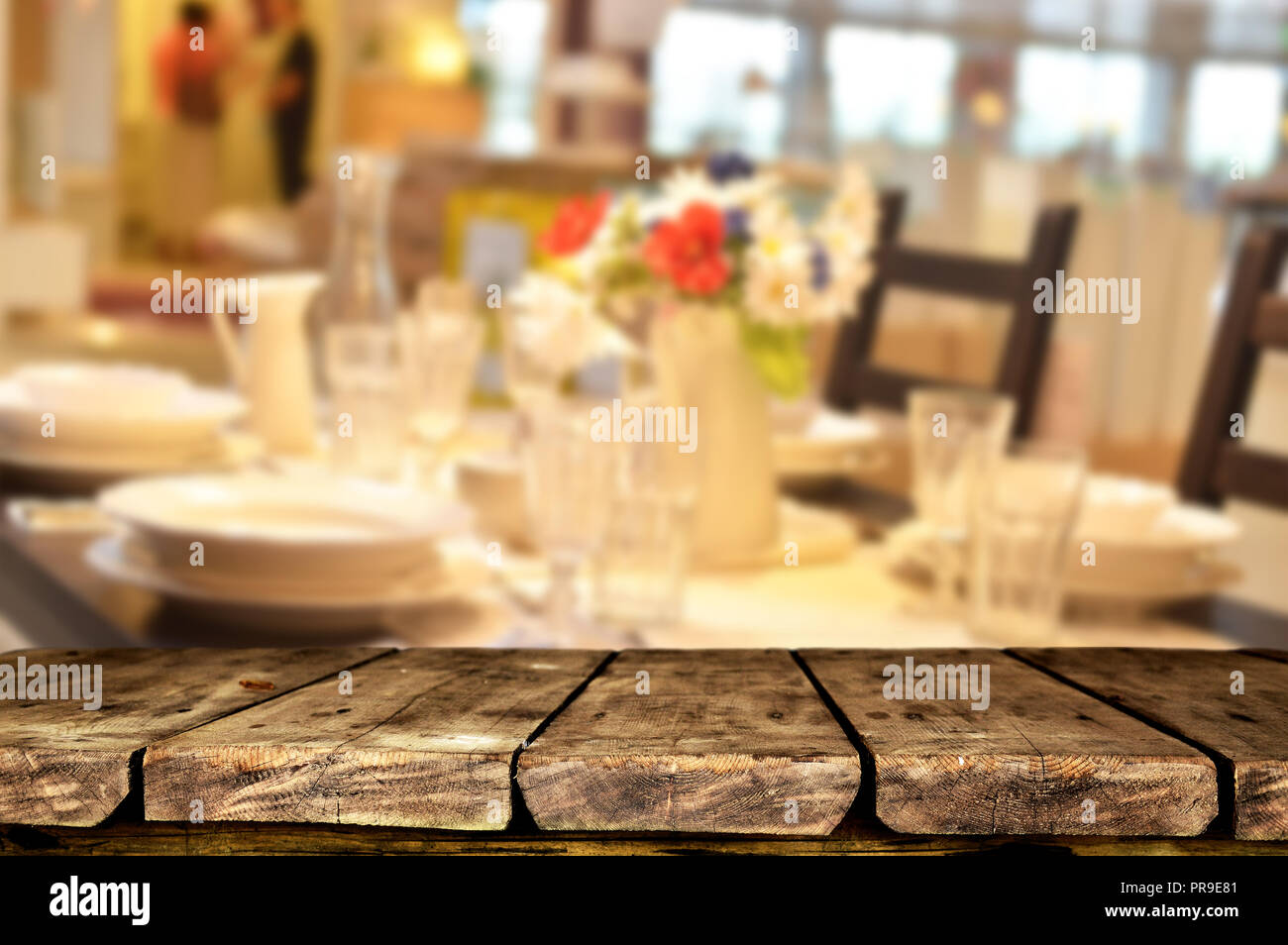 Wooden table background Stock Photo - Alamy