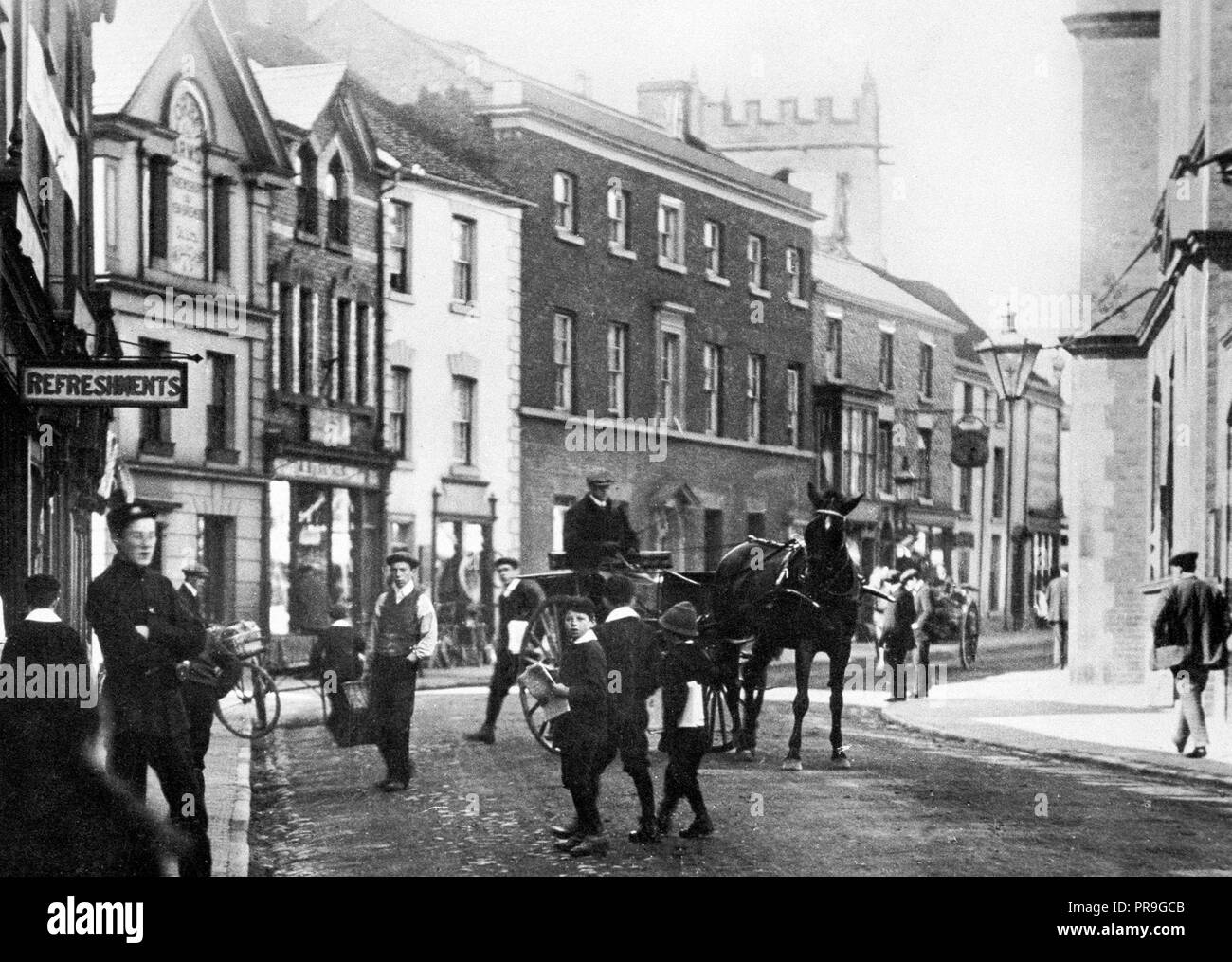 High Street, Wem early 1900s Stock Photo - Alamy