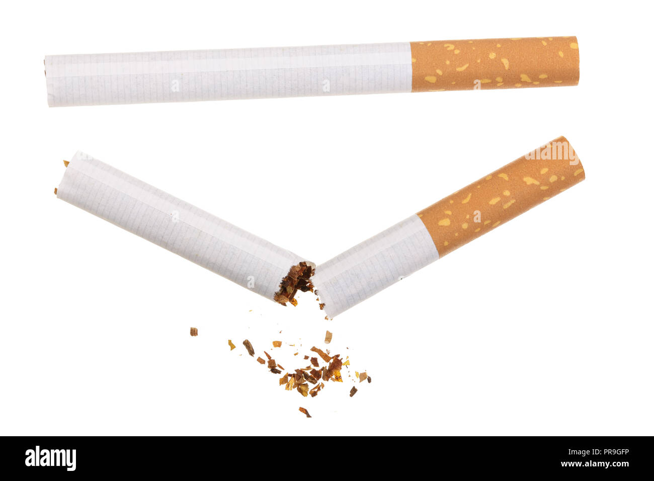 cigarette isolated on white background. Top view Stock Photo - Alamy