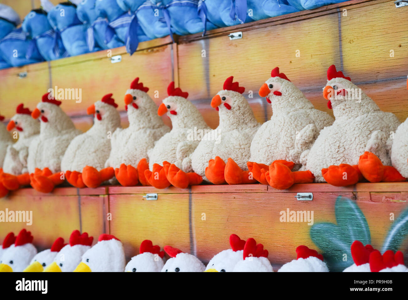 Soft toys for children on the counter of the store Stock Photo - Alamy