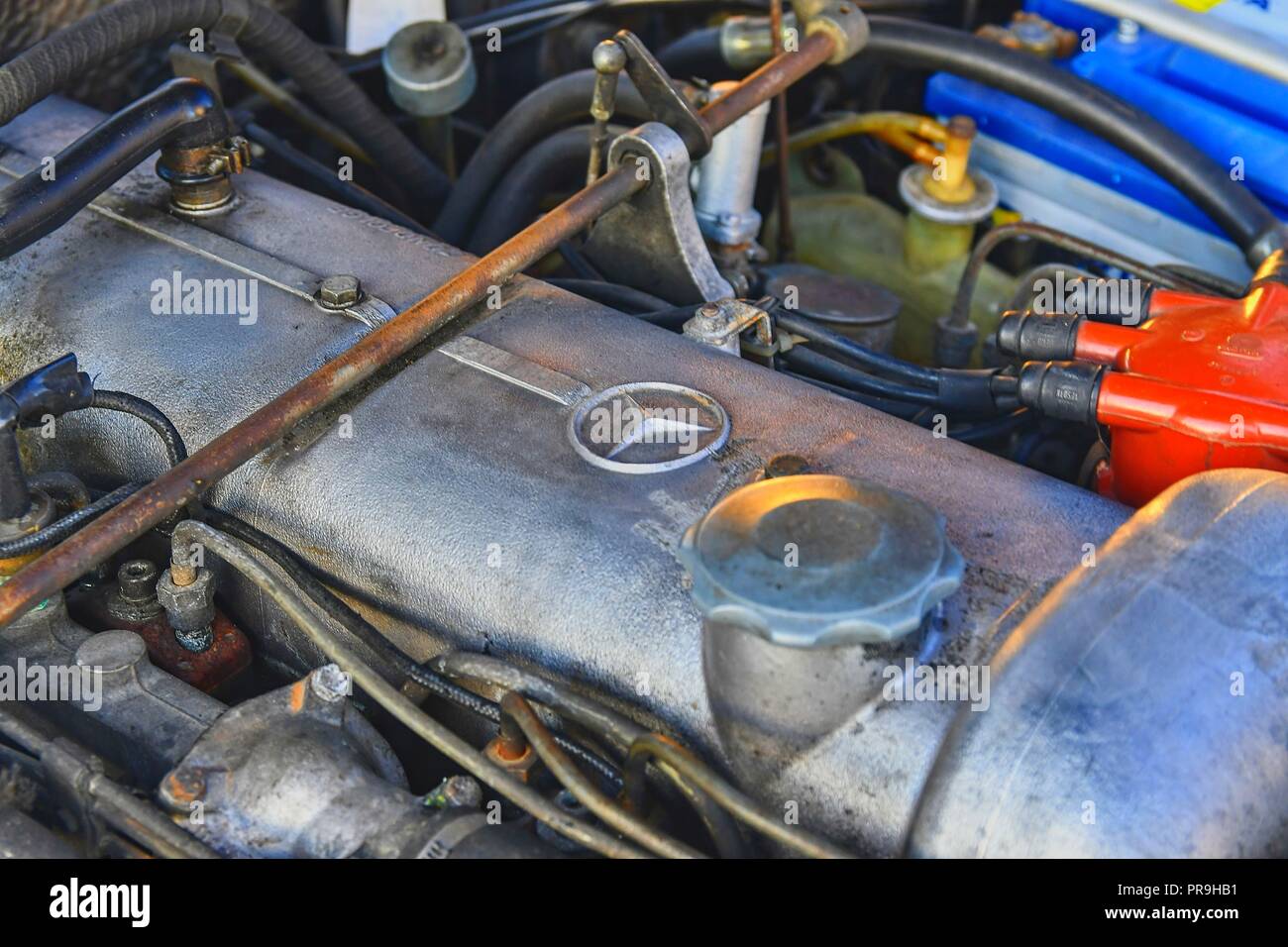 HUSTOPECE, CZECH REPUBLIC - SEPTEMBER 29, 2018: Mercedes Benz logo on ...