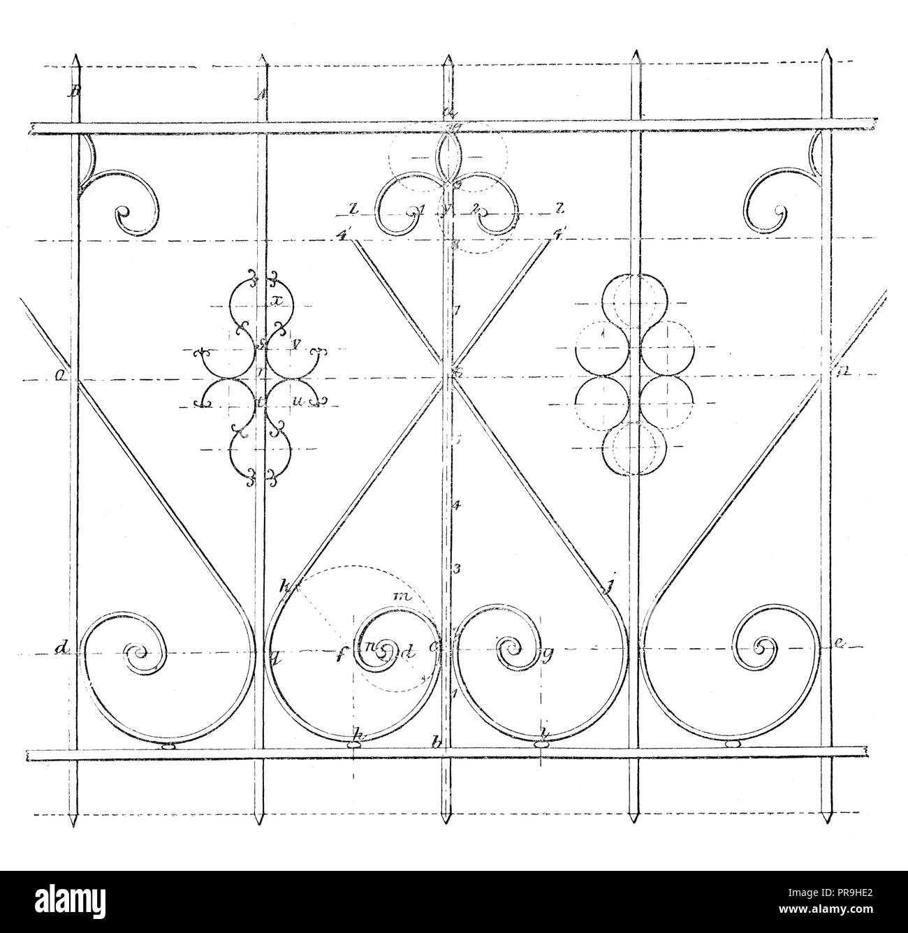Iron railing drawing Cut Out Stock Images & Pictures - Alamy