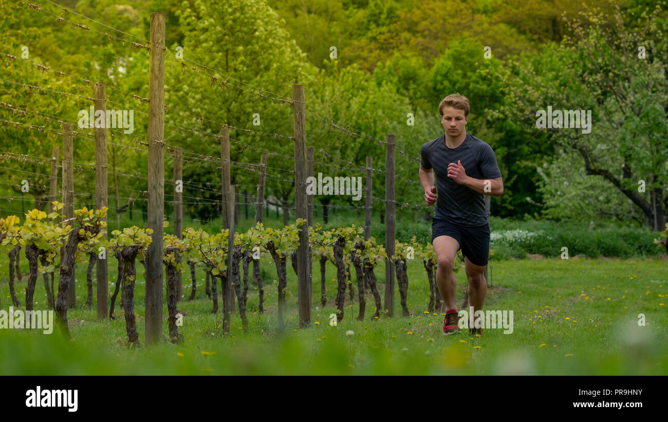 Athlete guy runs along hi-res stock photography and images - Alamy