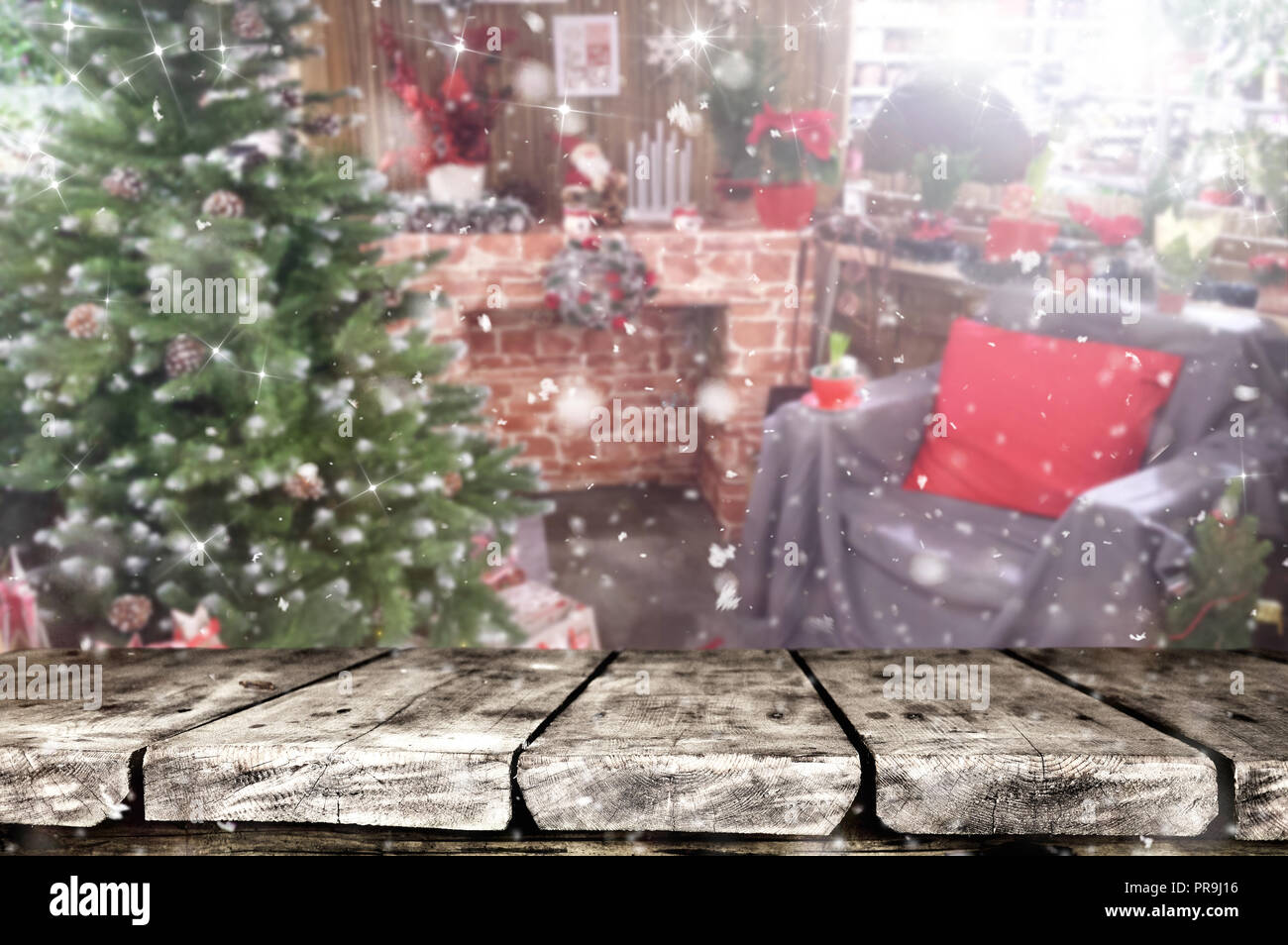 Christmas background table Stock Photo - Alamy