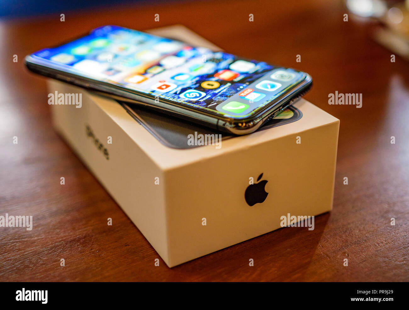 KALAMATA, GREECE - SEPTEMBER 30 2018: Close up photo of the Iphone XS ...