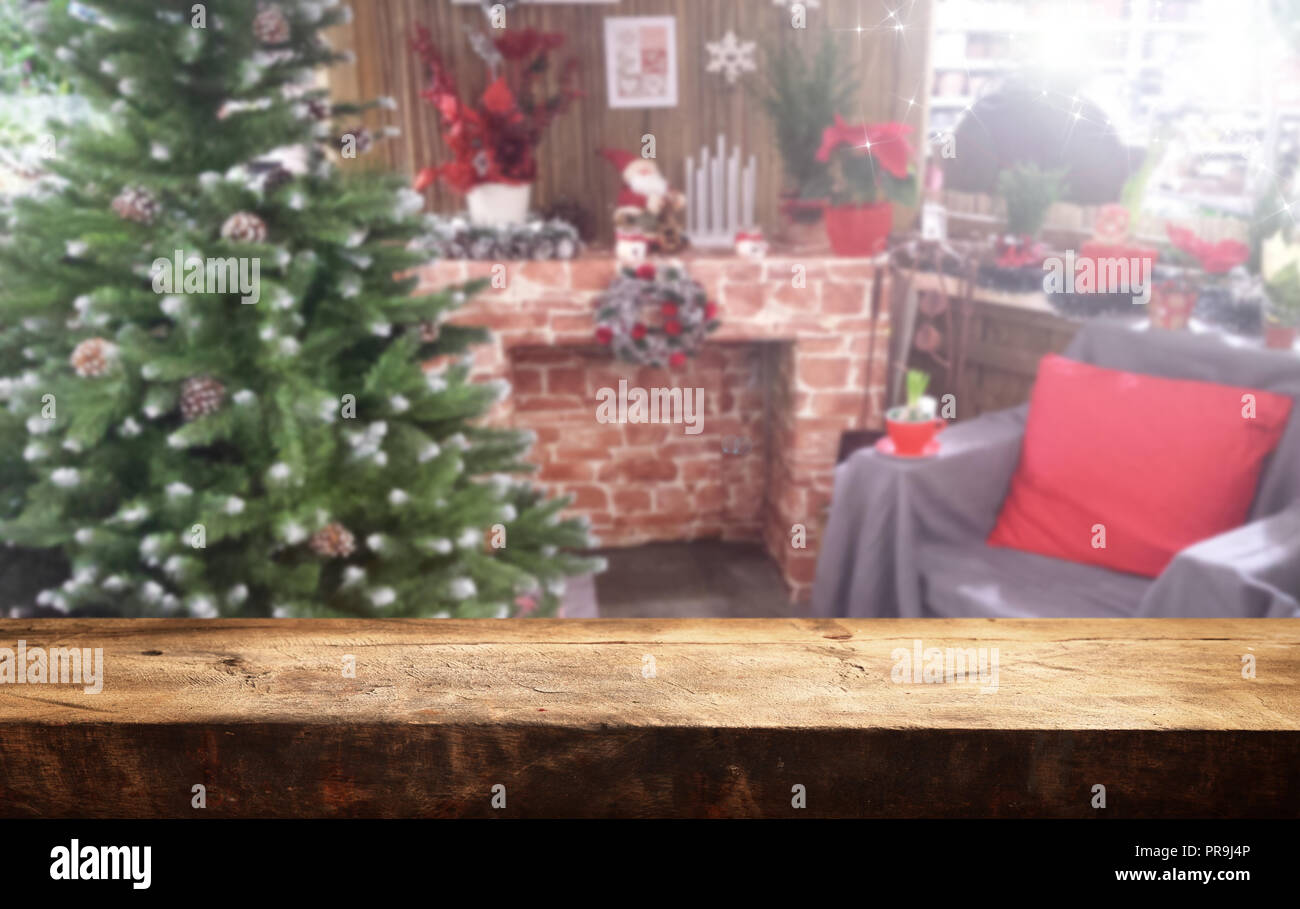 Christmas background table Stock Photo - Alamy