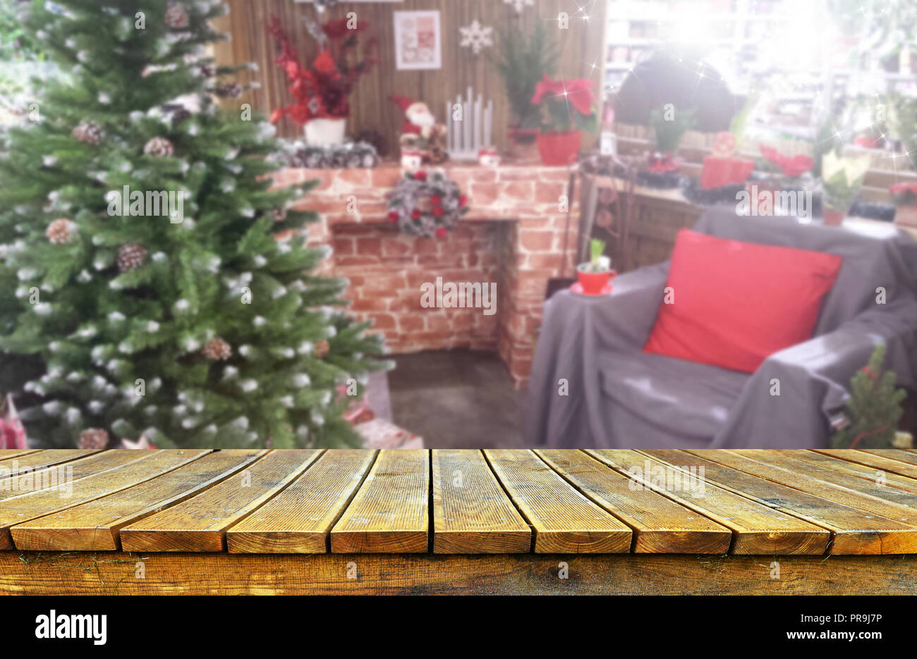 Christmas background table Stock Photo - Alamy