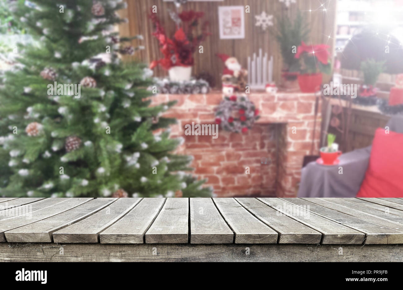 Christmas background table Stock Photo - Alamy