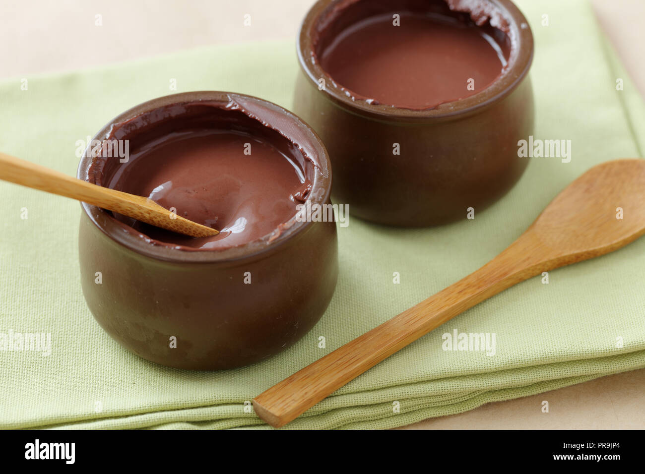 Two portions of chocolate cream Stock Photo - Alamy