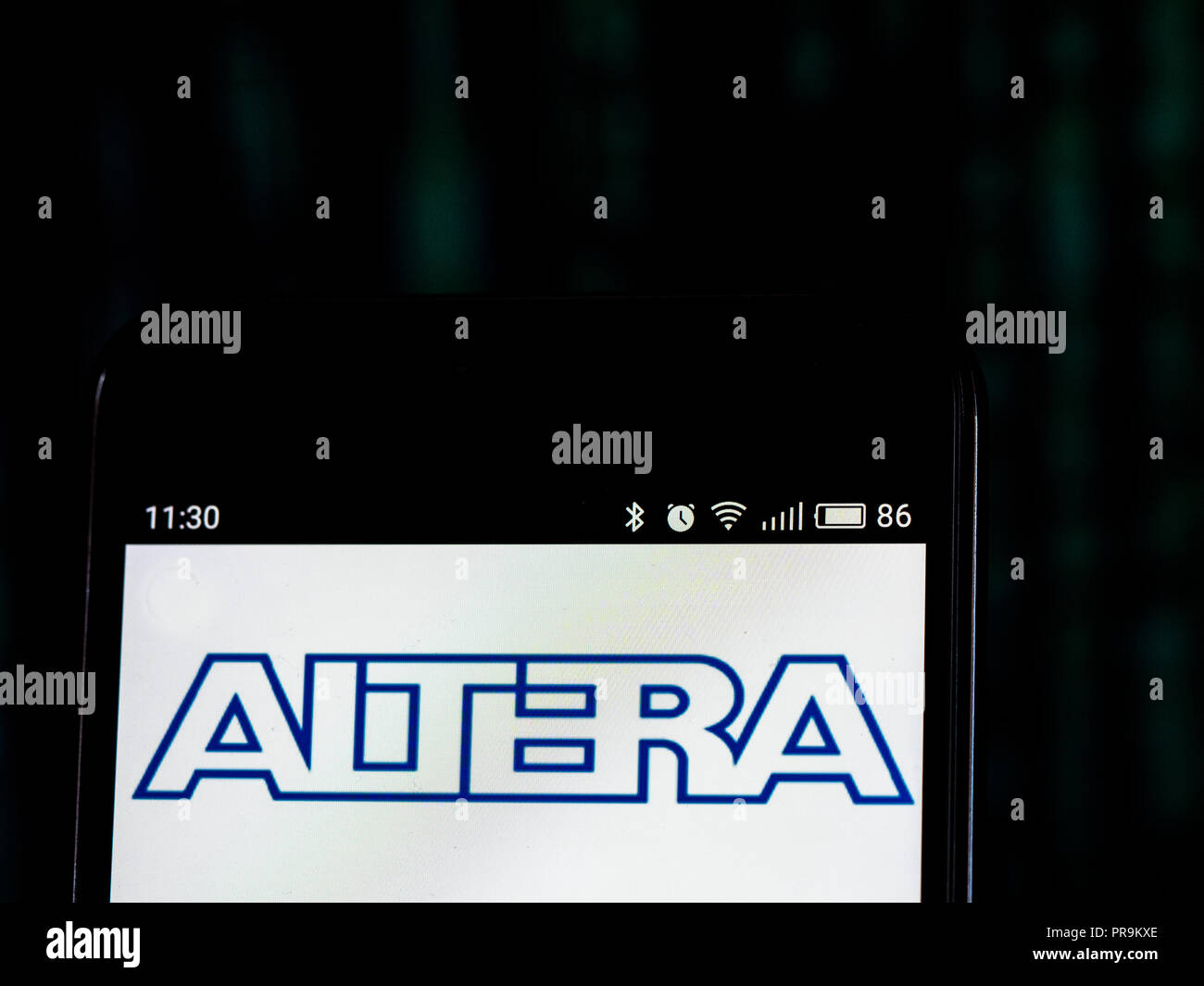 Altera Corporation logo seen displayed on smart phone. Altera ...