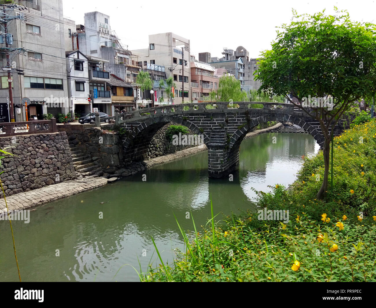 Nagasaki city Japan Spectacles bridge monument architecture Stock Photo ...