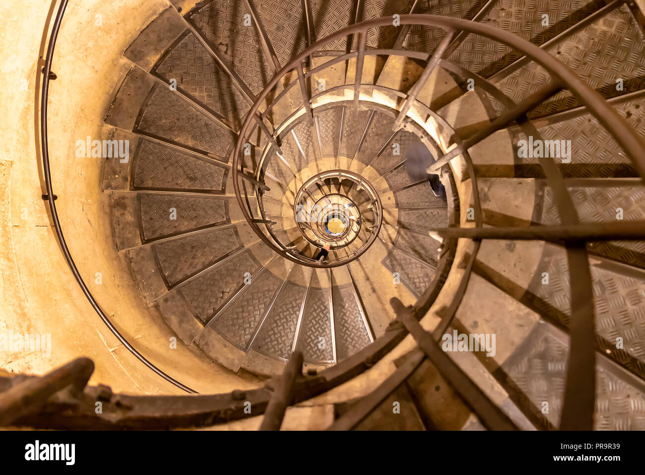 Upside view of a spiral staircase Stock Photo - Alamy