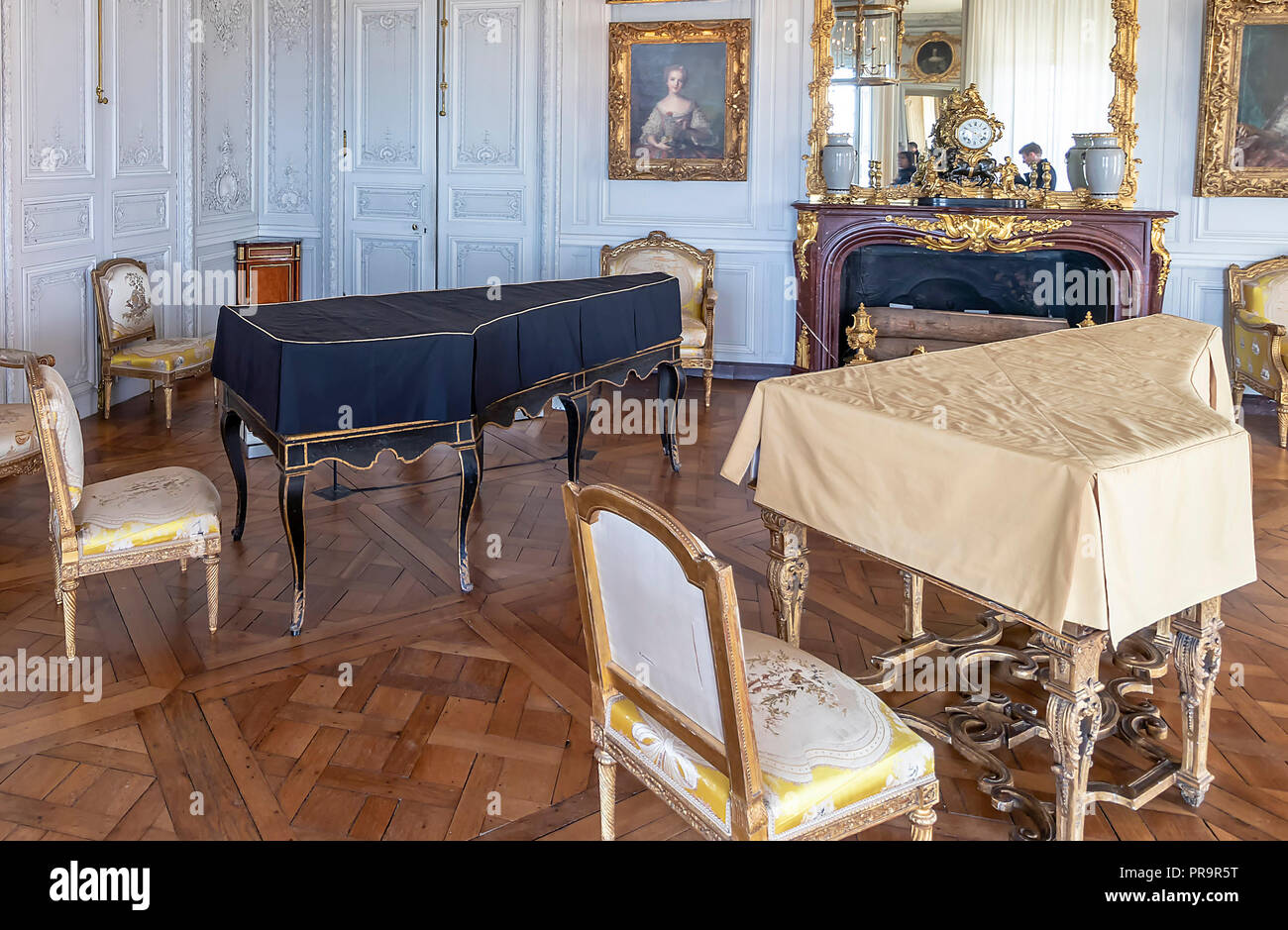 Versailles, France - March 14, 2018: View of music room inside the ...