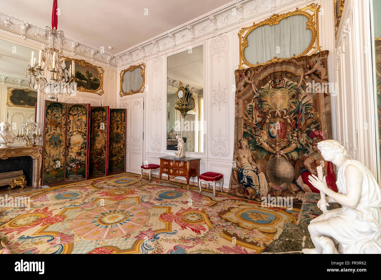 Versailles, France - March 14, 2018: Room inside of the Royal Palace of ...