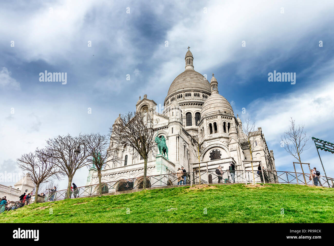 Paris, France - March 14, 2018: The Basilica of the Sacred Heart of ...