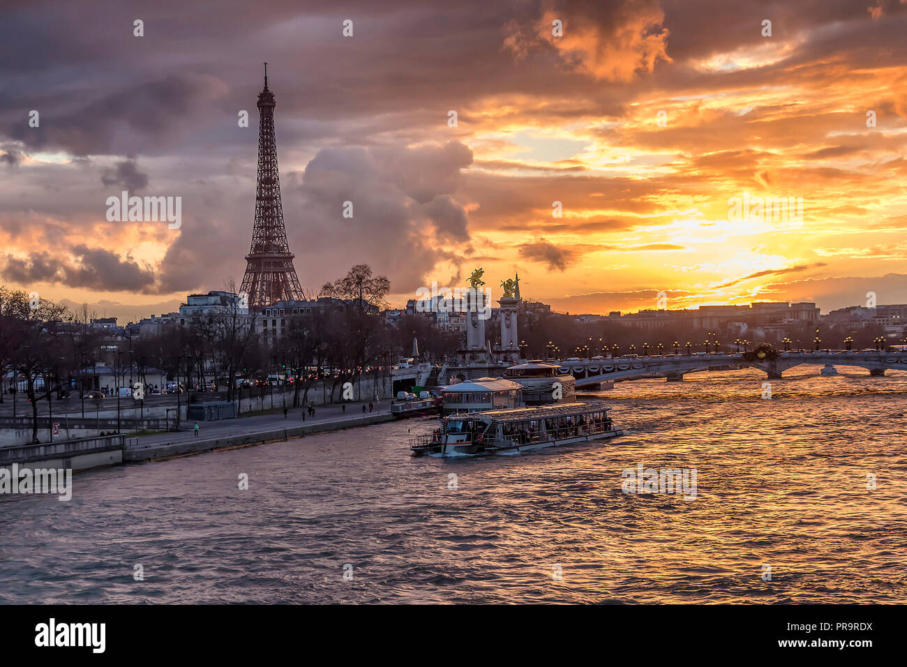 Monument bridge eiffel france french paris silhouette sunset tourism ...