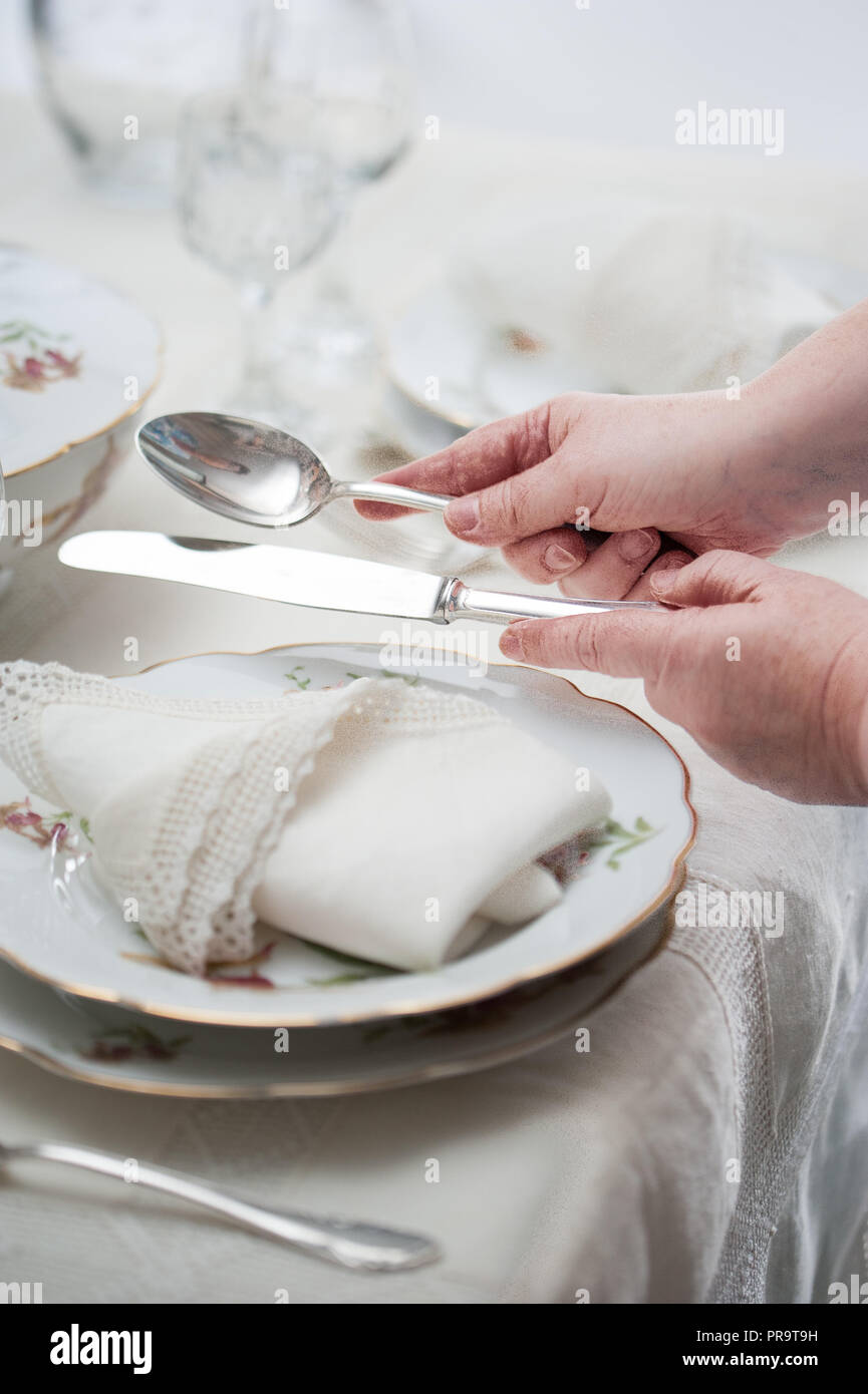 Porcelain china table hi-res stock photography and images - Alamy