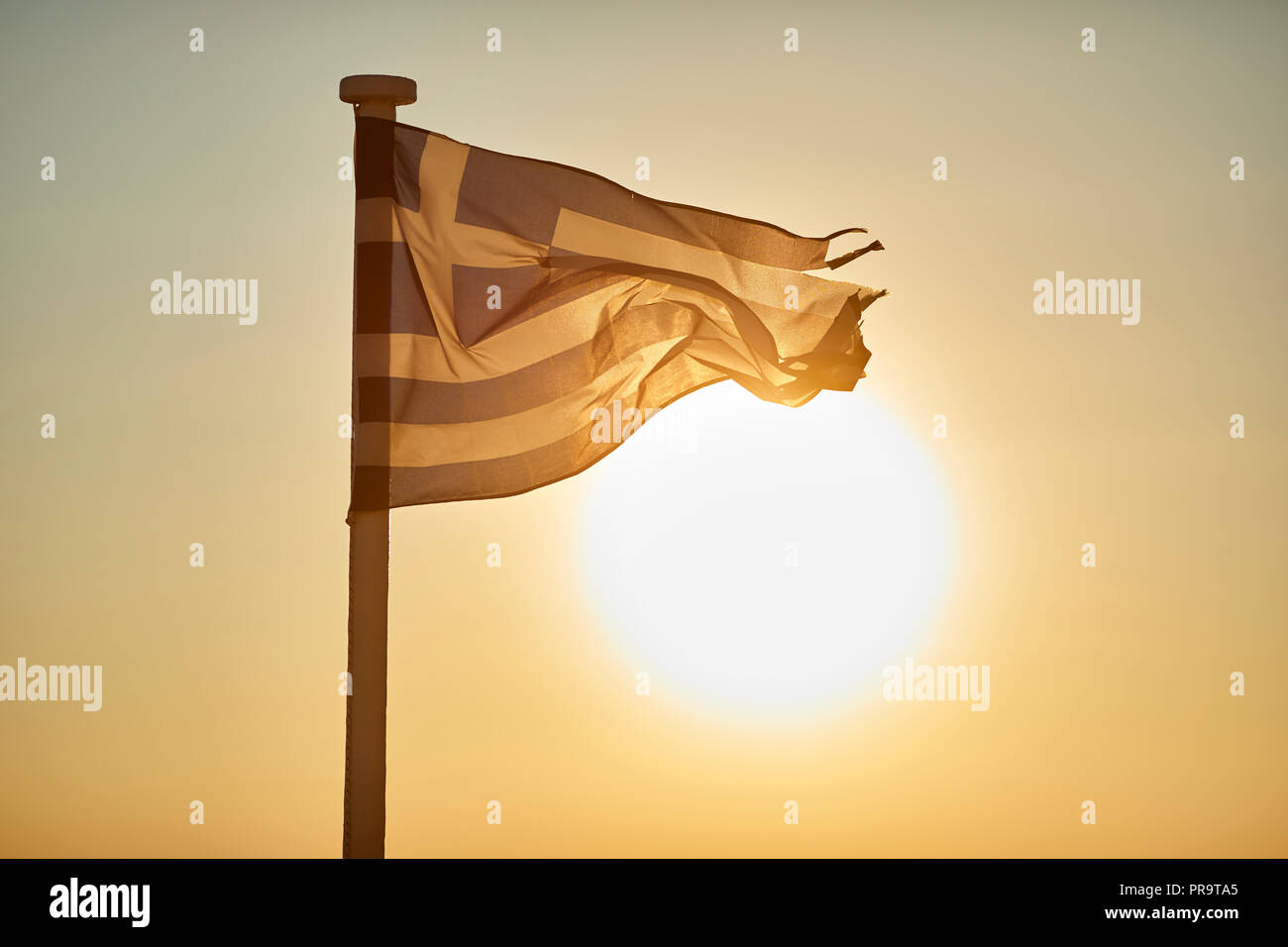 Santorini flag hi-res stock photography and images - Alamy