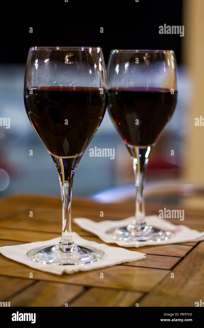 Two glasses of red wine Stock Photo - Alamy
