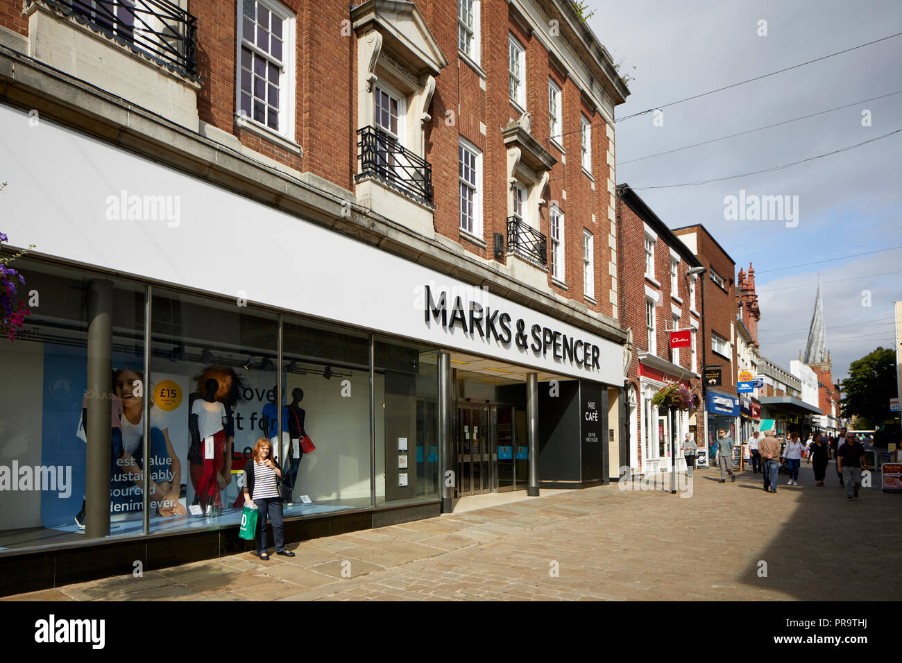 Chesterfield market town in Derbyshire Marks and Spencer on High Street ...