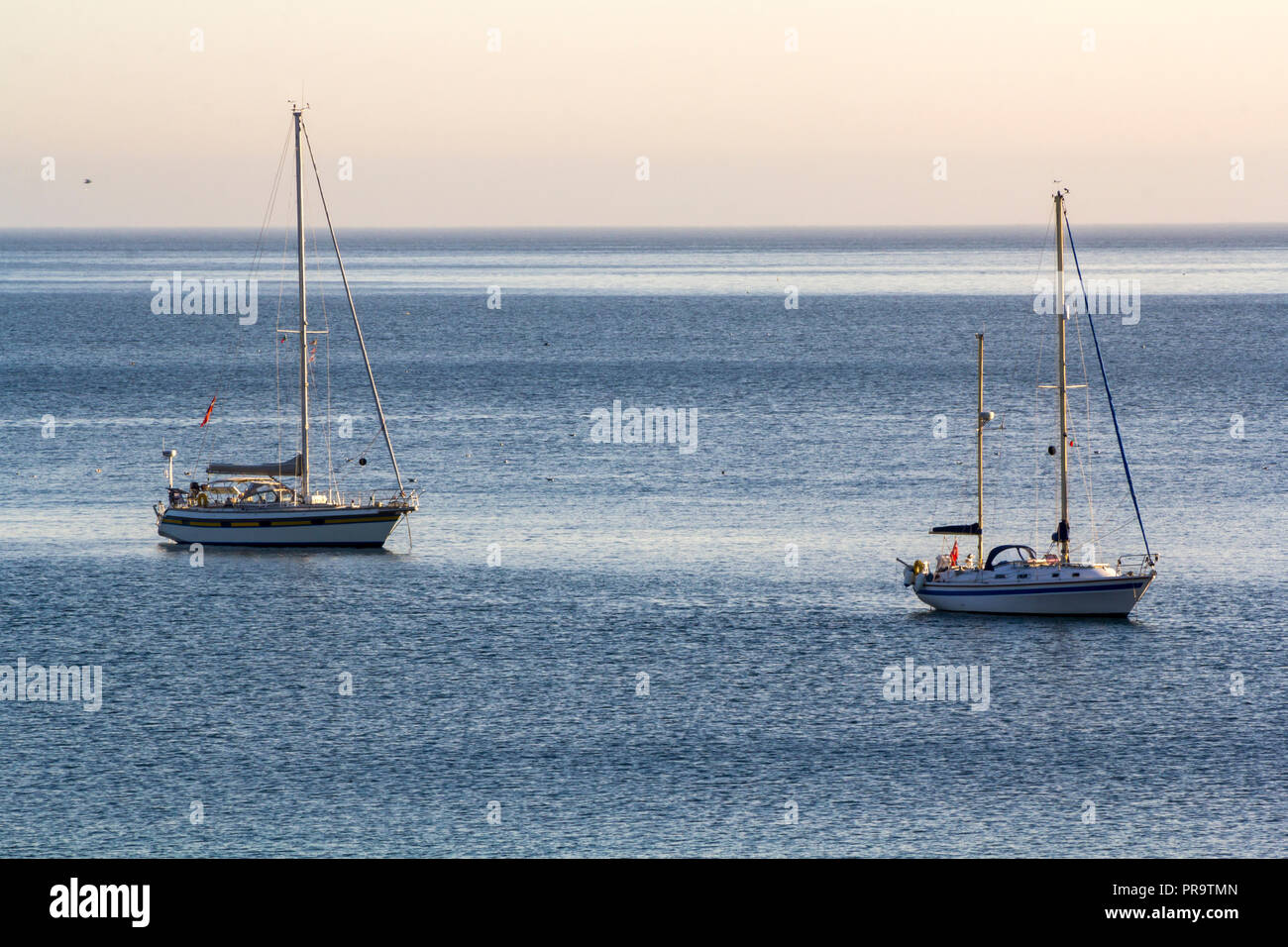 Sailboats in the sea Stock Photo - Alamy