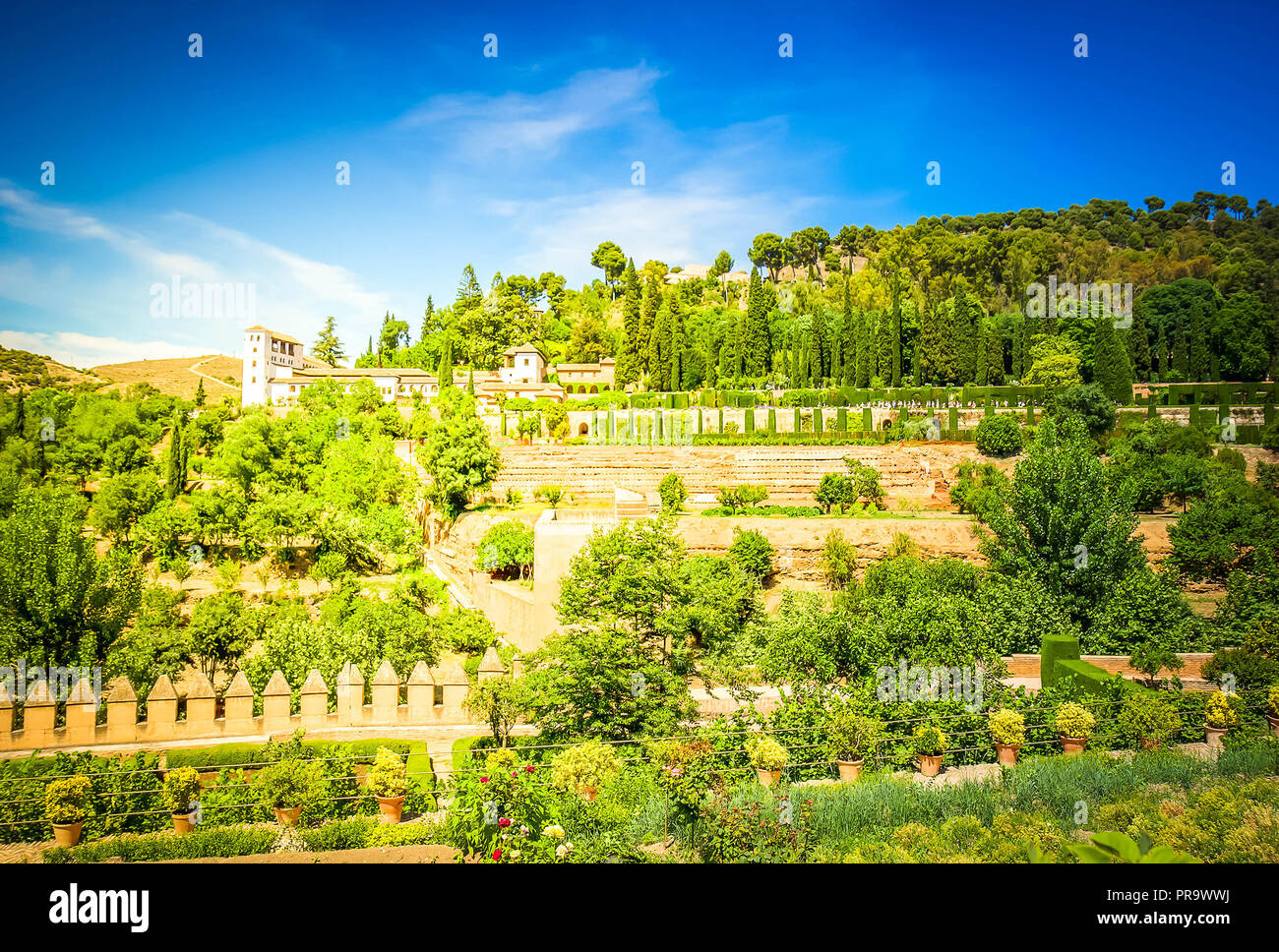 palace of Generalife, Granada Stock Photo - Alamy
