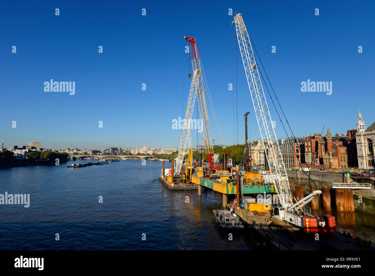 Construction work in progress near Blackfriars Bridge London for the ...