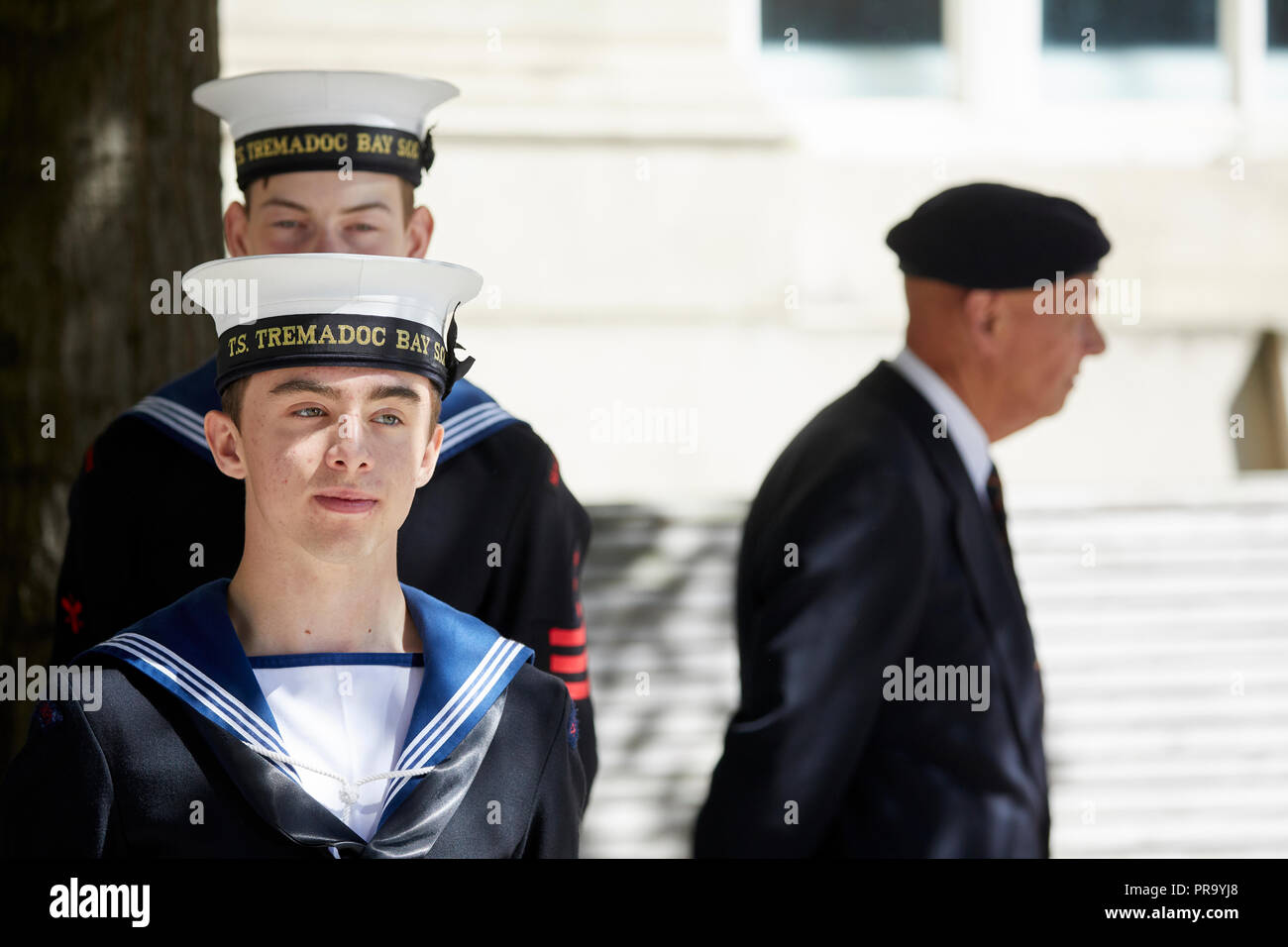 uniformed naval officers on Armed forces day in Manchester city centre ...