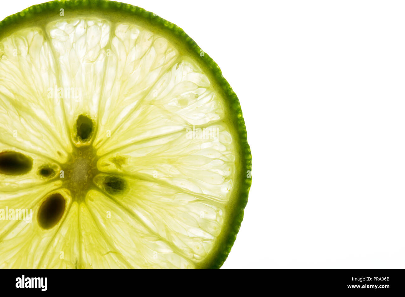 Macro lime on white. Room for text Stock Photo - Alamy