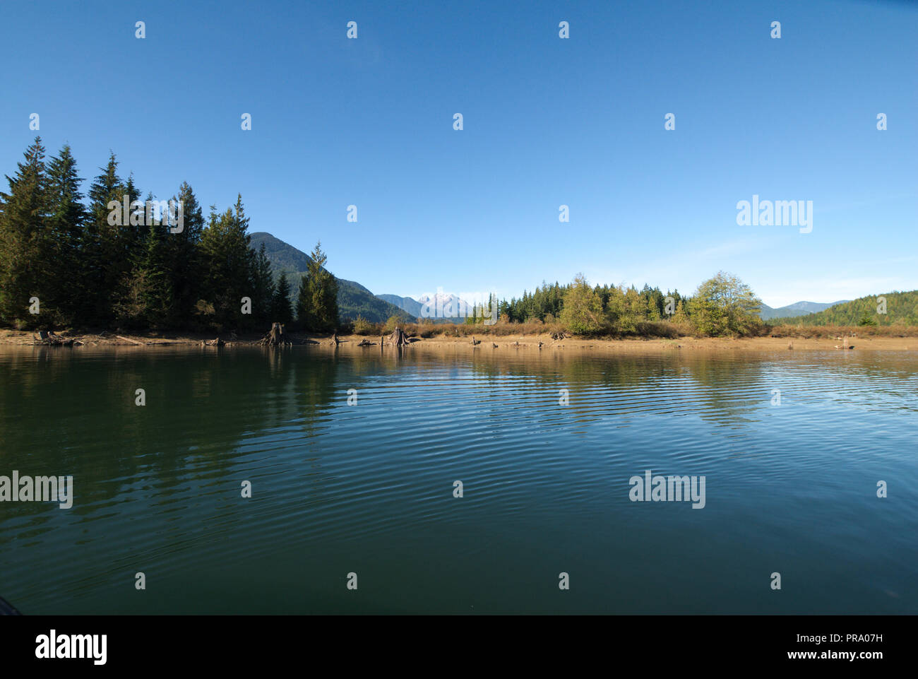 Reflections at Stave Lake in Mission, British Columbia, Canada Stock ...