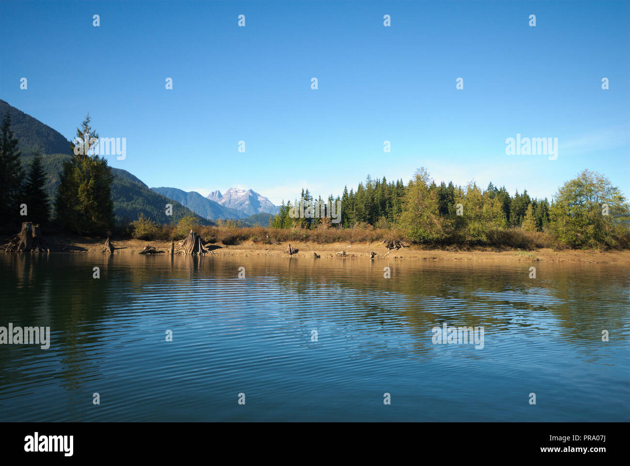 Reflections at Stave Lake in Mission, British Columbia, Canada Stock ...
