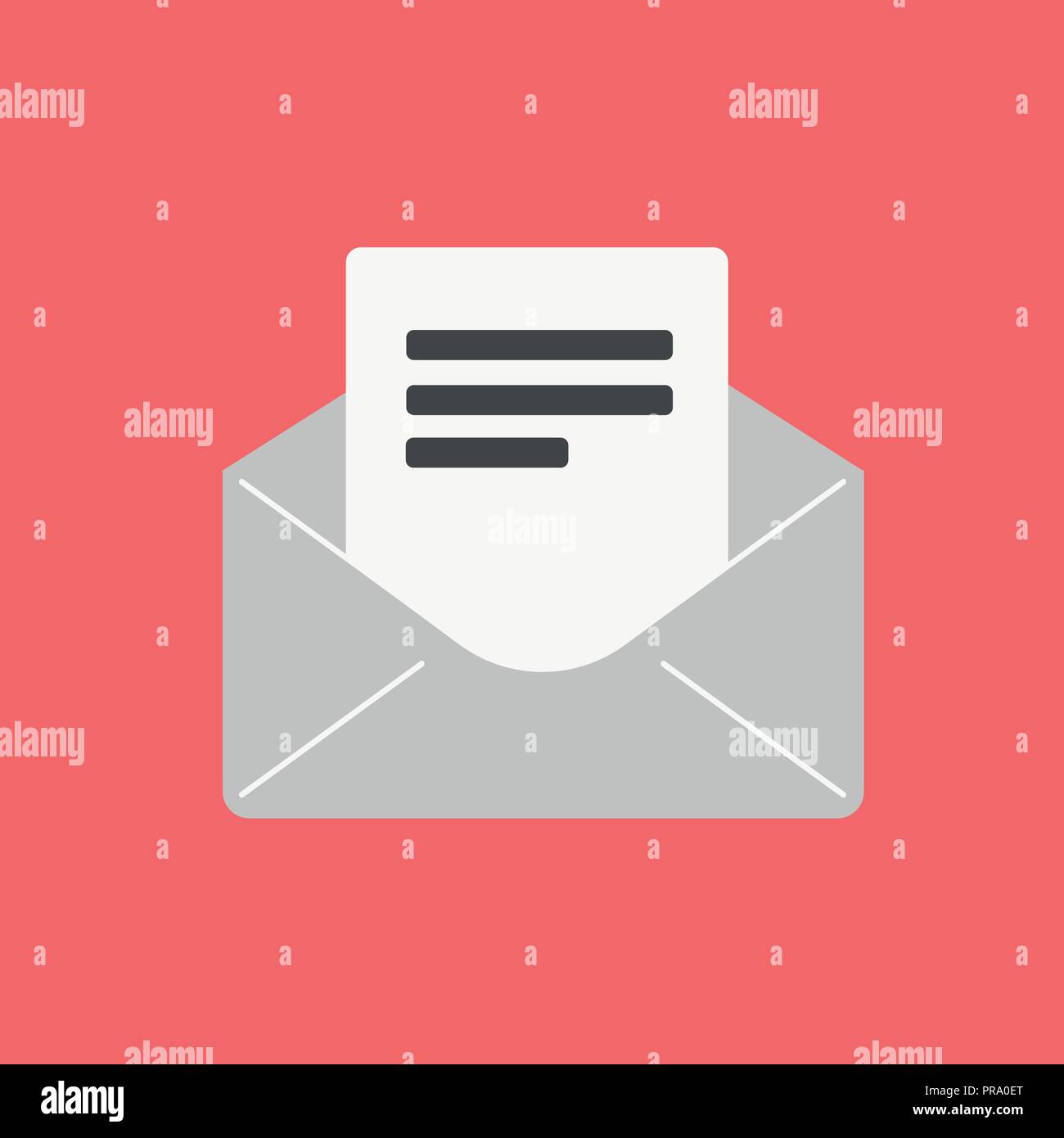 illustration icon of notification about a new message in papercut ...