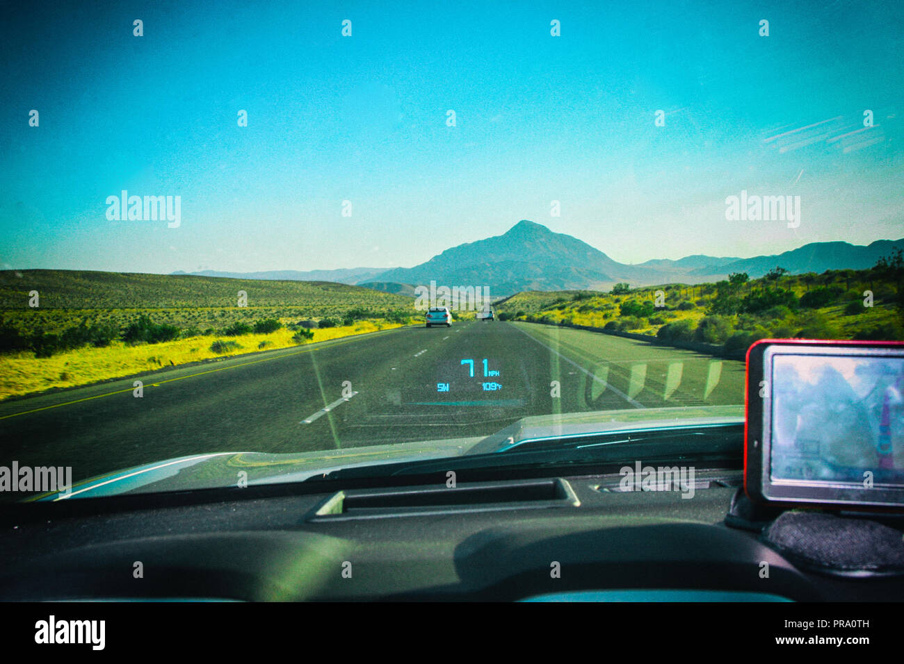 Beautiful wallpaper background of a highway view with a mountain on the ...