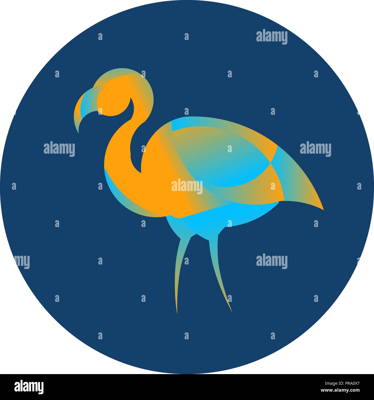 Colorful Flamingo Logo Template. Simple bird Icon. Drawing of animal. Vector illustration. Can ...