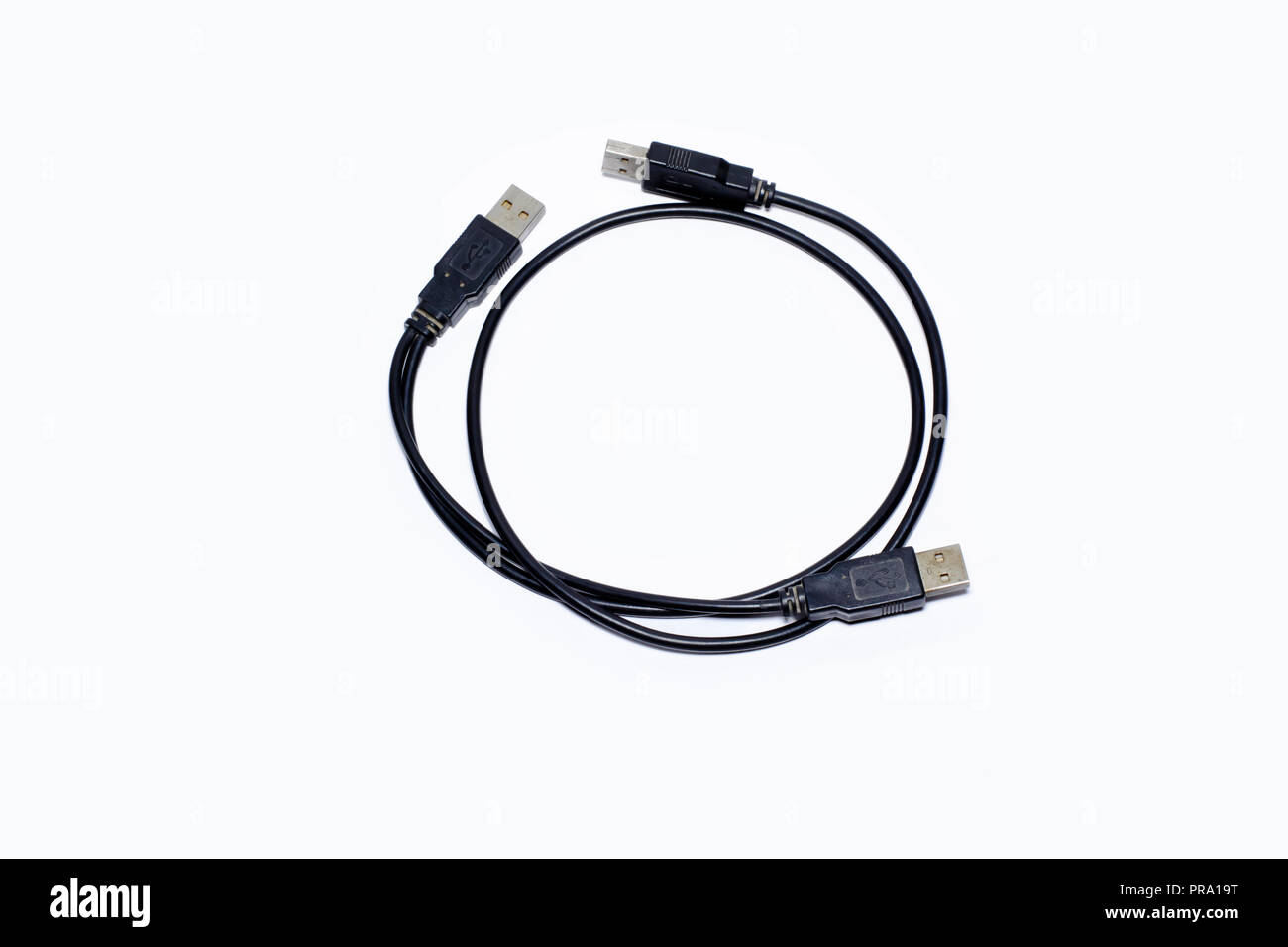 The black usb connector on white background Stock Photo - Alamy