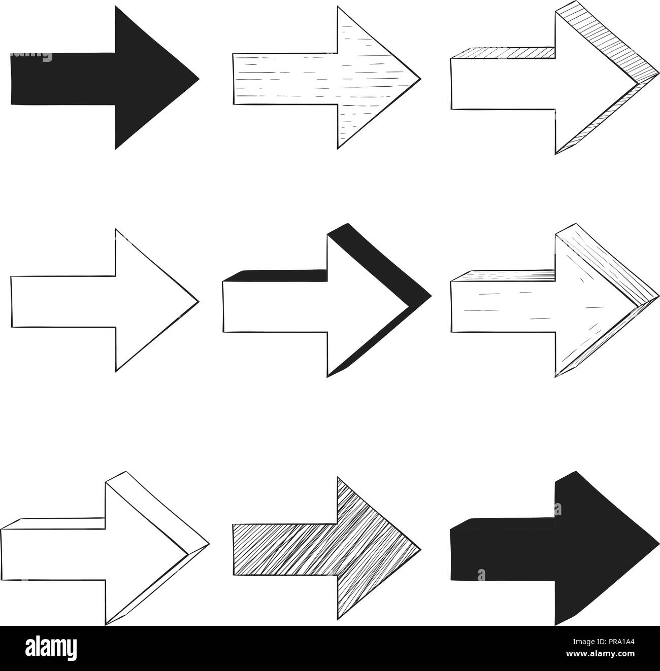 Next arrows set. Black and white signs Stock Vector Image & Art - Alamy