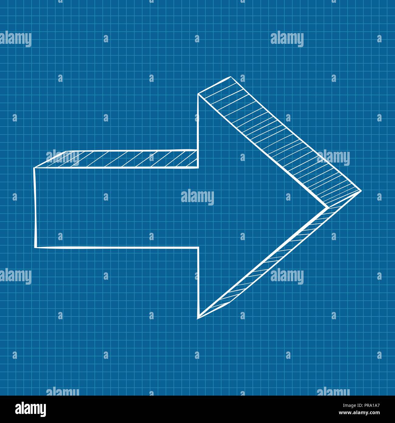 White arrow on blue background hi-res stock photography and images - Alamy